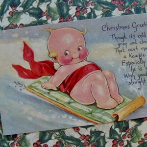 Vintage Christmas Beautiful Reproduction Kewpie Post Card Great for ...