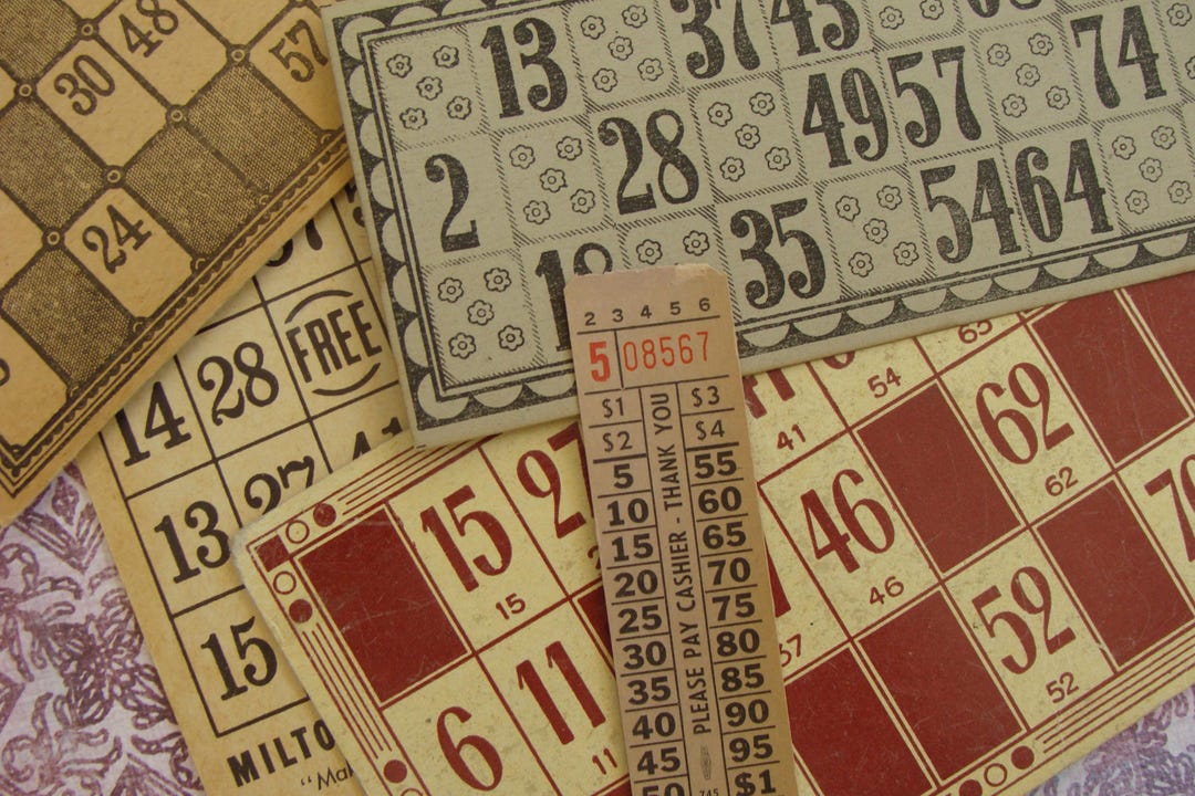 Antique French Lotto Cardboard Bingo Collection Pcs for Altered Art ...