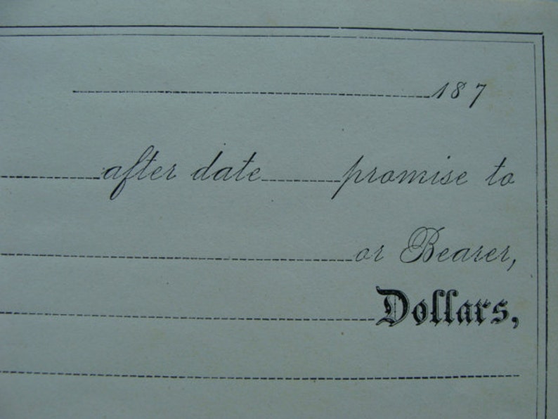 Antique 144 Year Old Divine Unused Check 1870 Wheat Check - Etsy