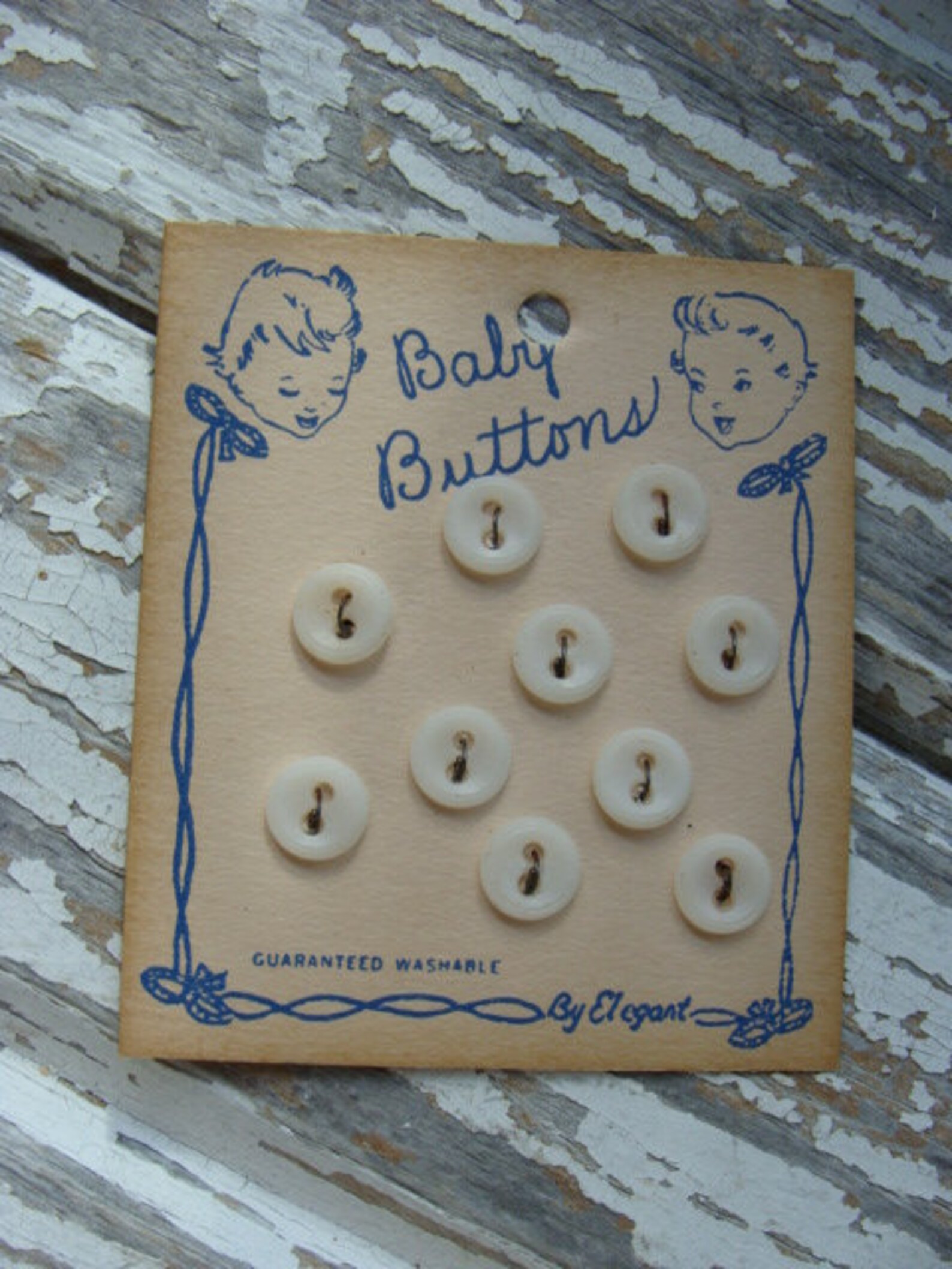 Antique Button Card Adorable Original Card - Etsy