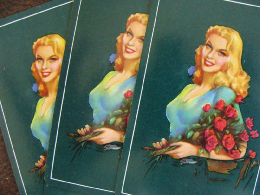 Vintage Pin up Lot With Beautiful Red Roses - Etsy