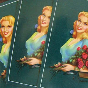 Vintage Pin up Lot With Beautiful Red Roses - Etsy