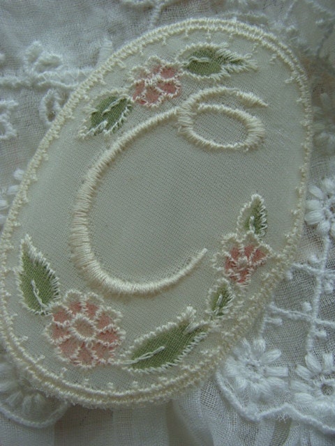 Vintage Victorian Lace Embroidered Monogram Calligraphy Letter - Etsy