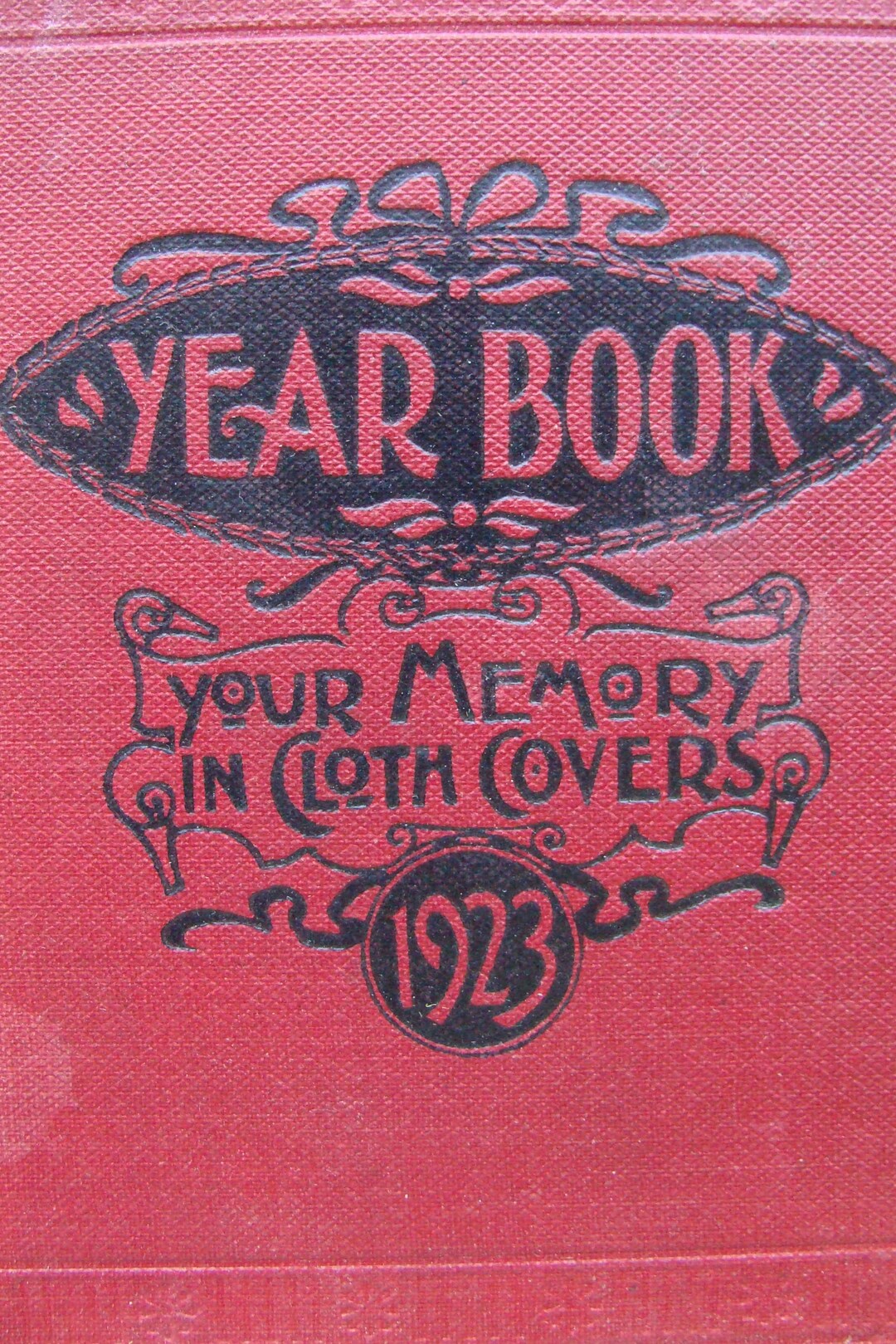 Antique 1923 Diary Journal Ledger Book the Red Graphics Are Very Neat ...