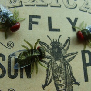 Vintage 1970s Creepy Realistic Black Flys for Assemblage, Altered Art ...