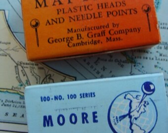 Vintage Map Pins Tacks Mid Century Modern the Places I Have - Etsy