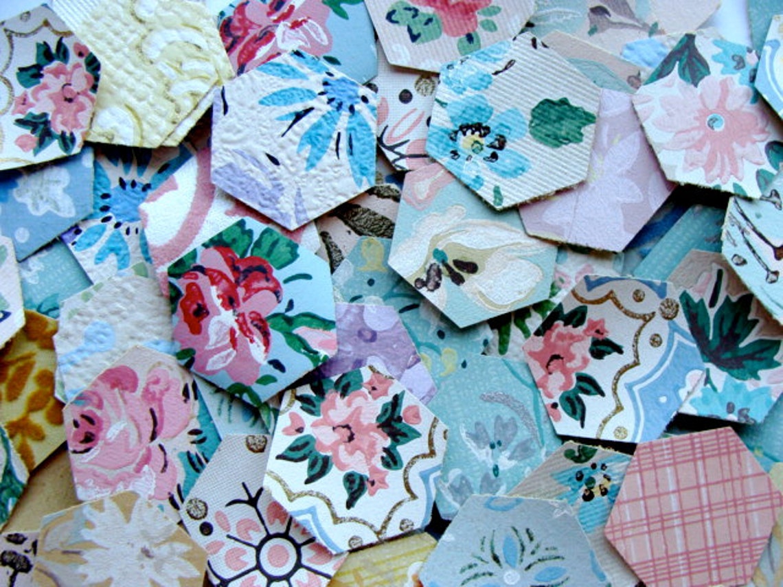 Gorgeous Vintage and Antique Wallpaper Die Cut Scraps | Etsy
