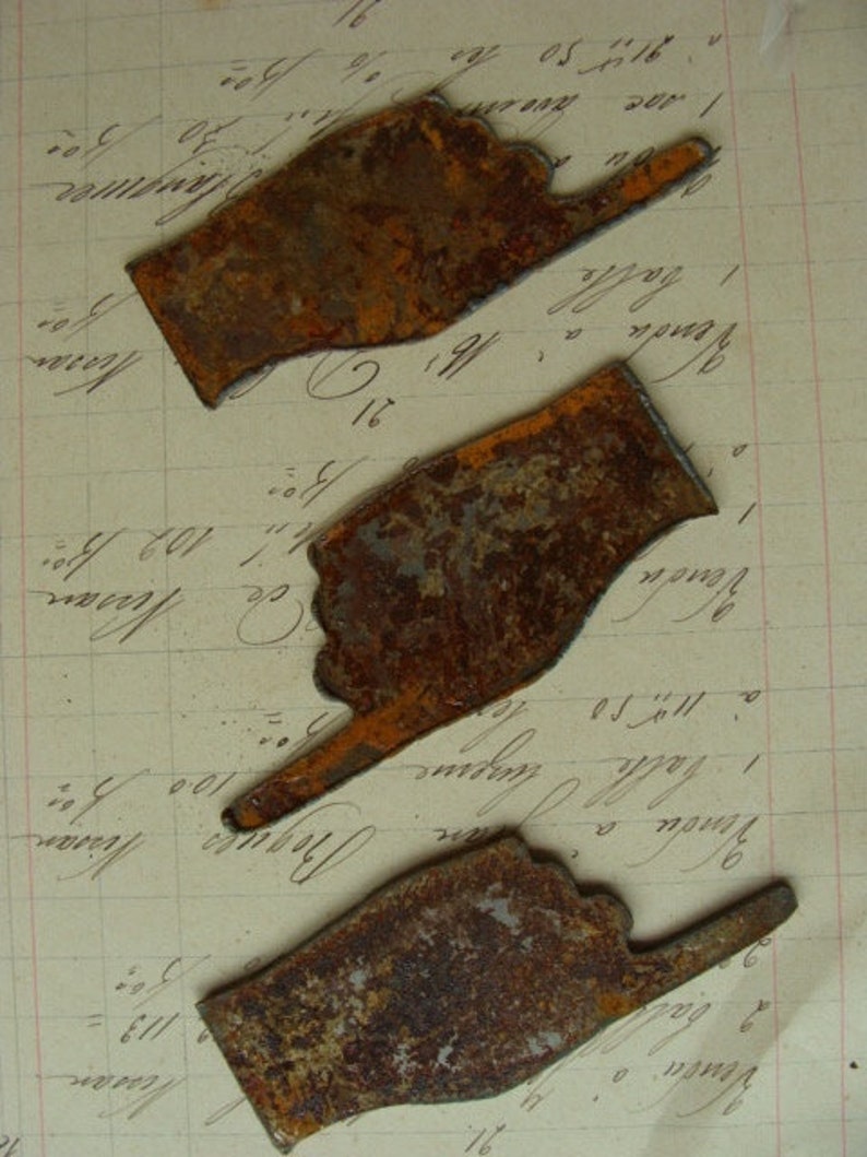 Salvaged Metal Finger Pointing Steampunk Finding 3 Inches Great for ...