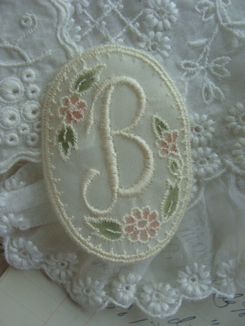 Vintage Victorian Lace Embroidered Monogram Calligraphy Letter - Etsy
