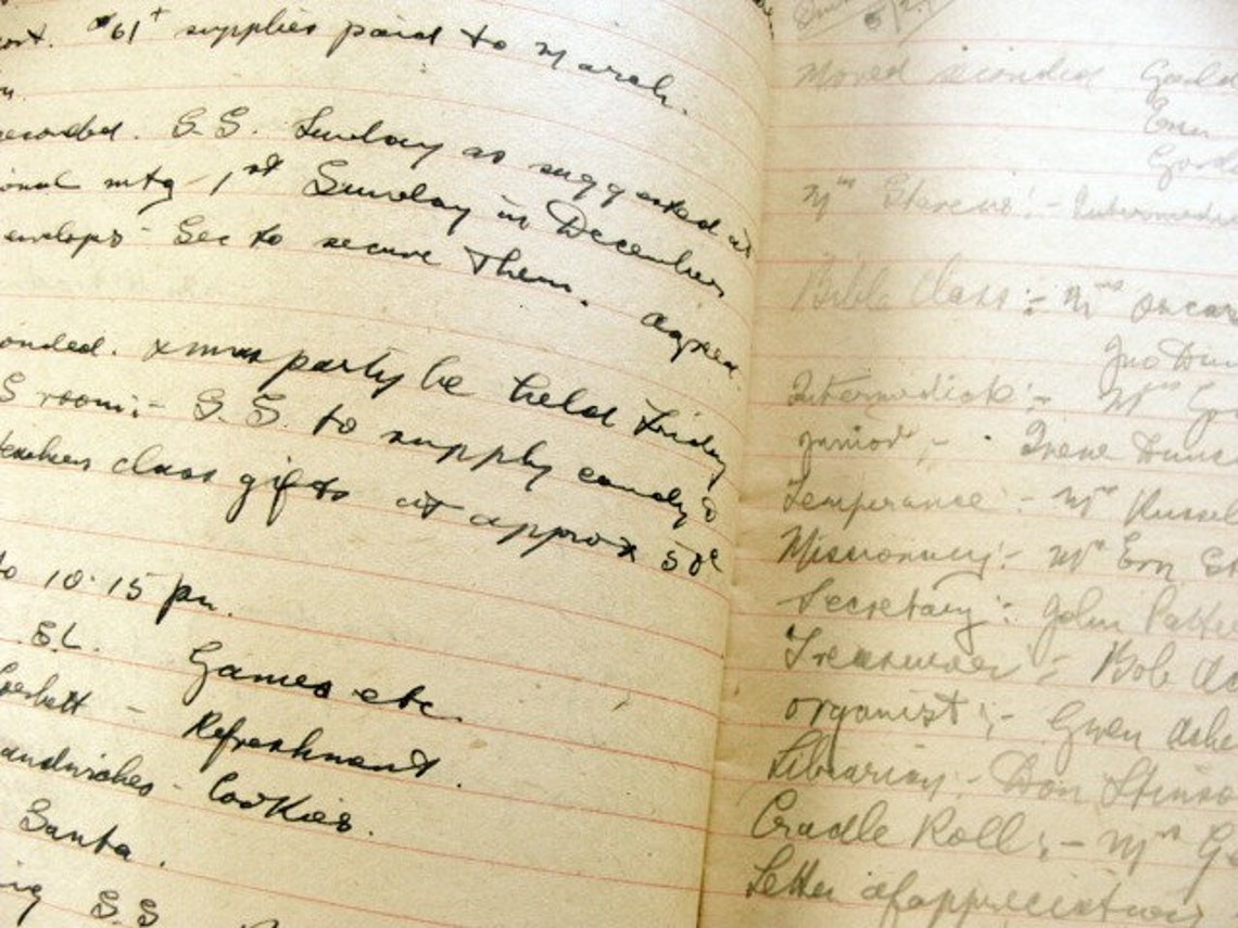 1950s Old Handwritten Ledger Composition Book 65 years old | Etsy