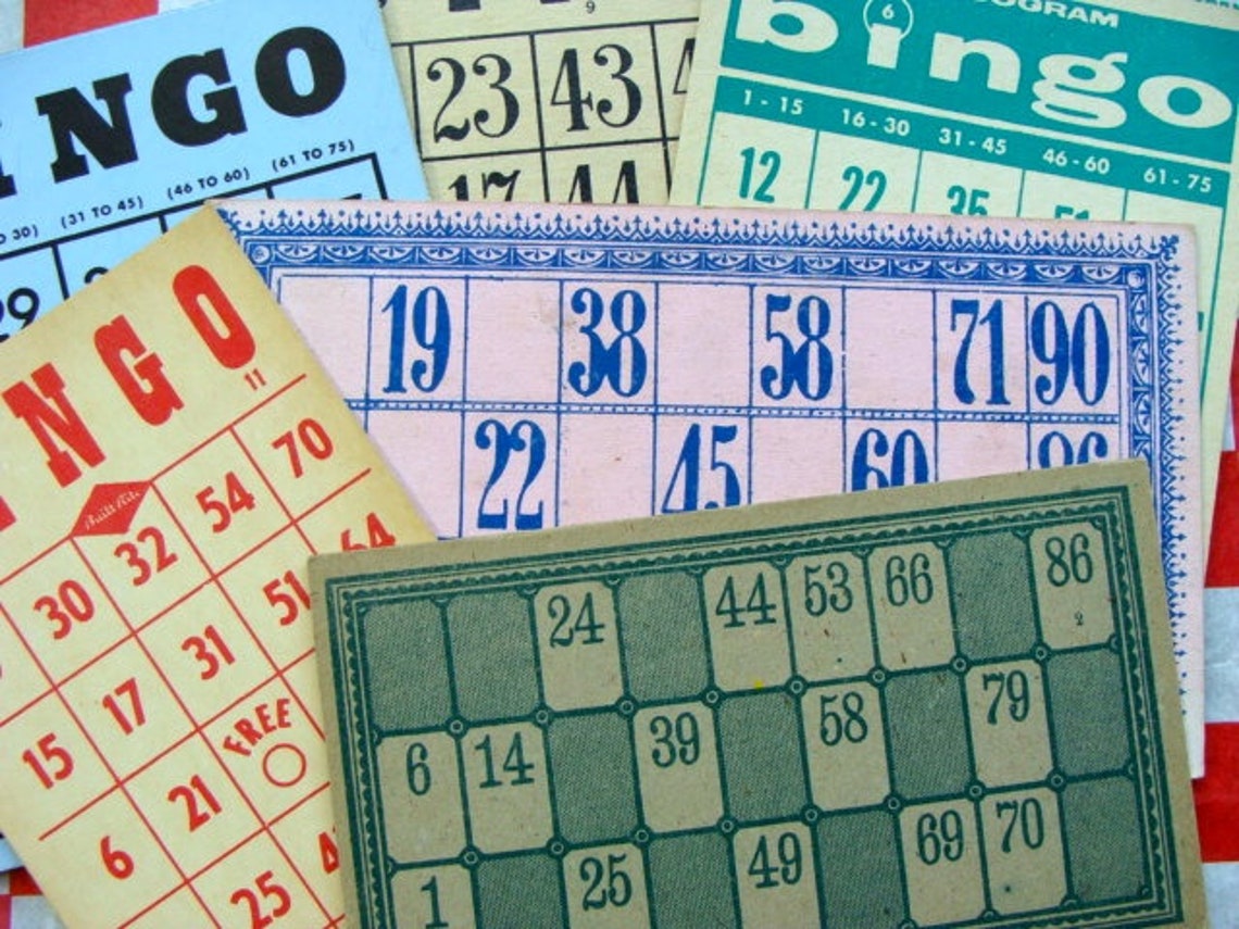 Antique French Lotto Cardboard Bingo Collection Pcs for | Etsy
