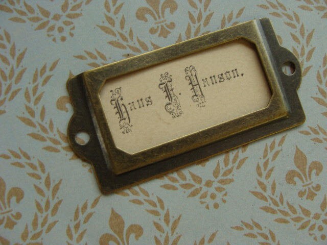 Metal Label Holder Book Plate | Etsy