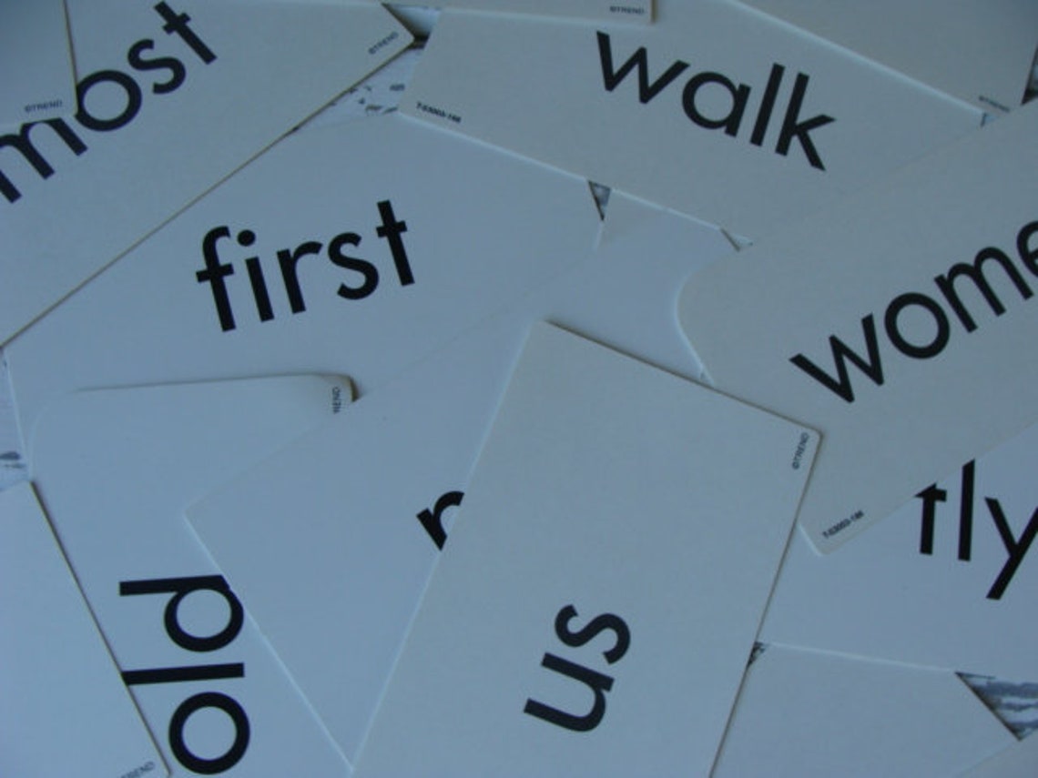 Six Vintage Antique 1970s Word Flash Cards - Etsy