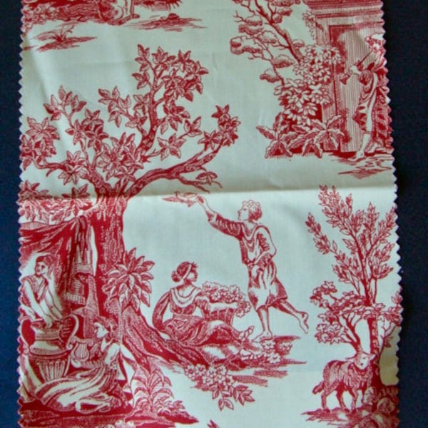 Red Toile Fabric - Etsy