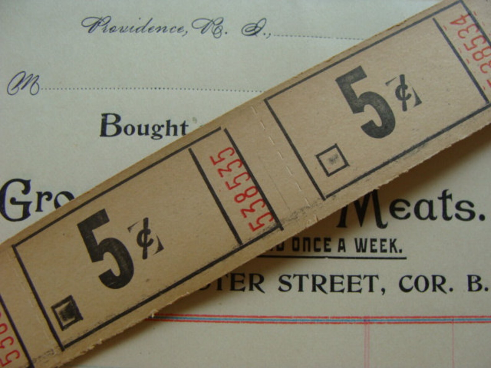 Antique 5 Cent Tickets 1 Dozen Very Old Gorgeous Sand Color - Etsy