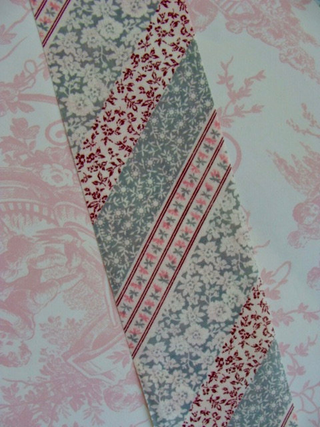Sweetest Vintage Wide Pink Calico Fabric Ribbon Limited Supply ...