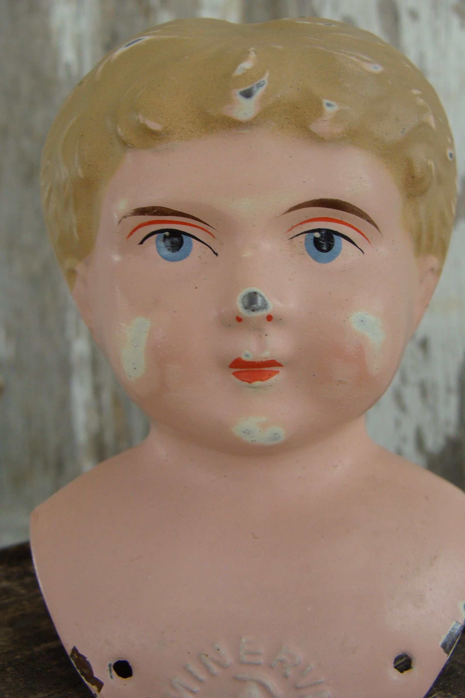 One Antique Minerva German Tin Metal Doll Head - Etsy
