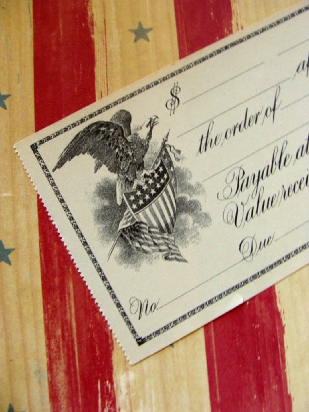 Antique 1900s Check Receipt With Beautiful United States Eagle Bird ...