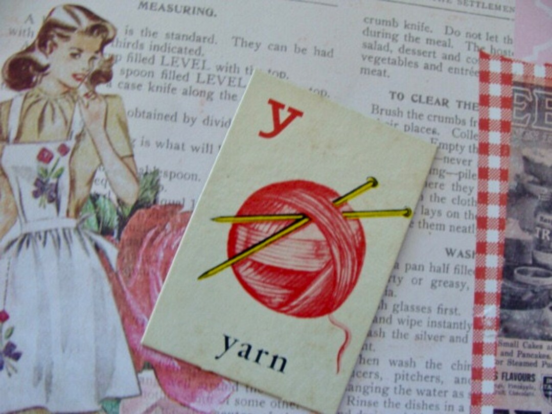 Vintage Yarn Flash Card 62 Years Old Vintage Sewing Decor Display - Etsy