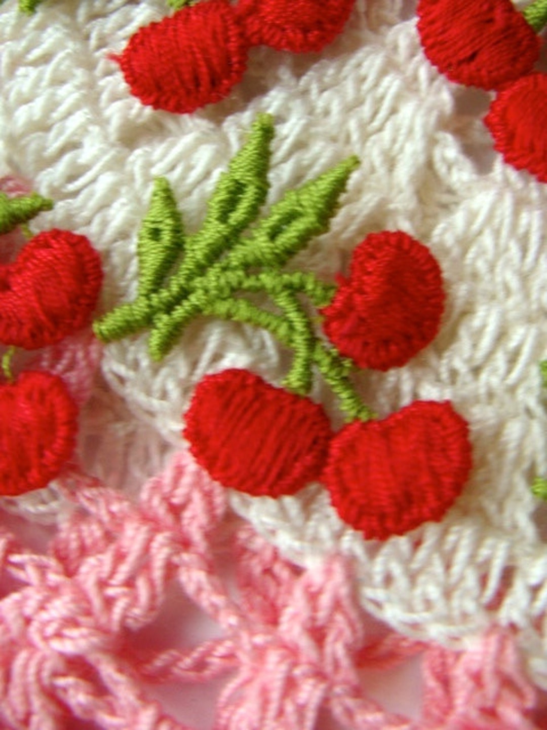 6 Vintage Kitsch Embroidered Cherry Appliques - Etsy