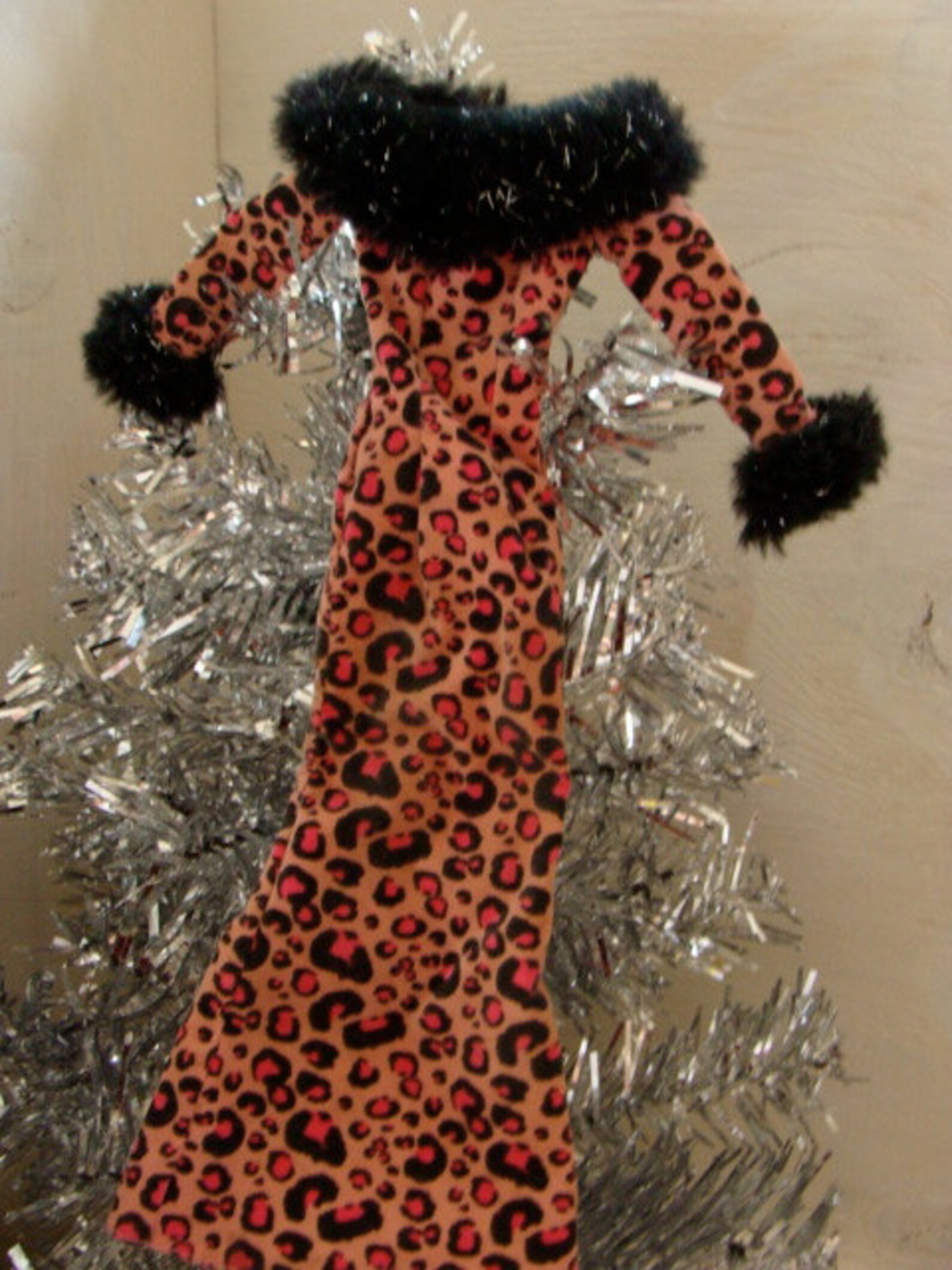 Gorgeous Fancy Fur Animal Print Vintage Barbie Fashion Dress Fits ...