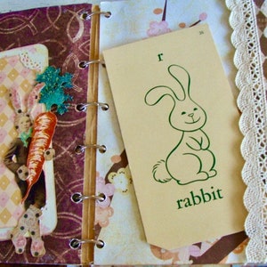 Large Vintage Flash Card Bunny Rabbit Farmhouse Decor Great for Easter ...