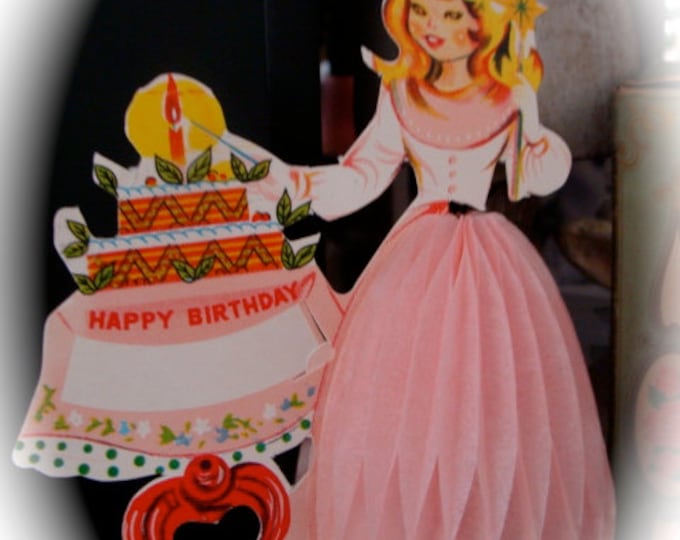 Rare Vintage Kitsch 1950s Antique Honey Comb Birthday Cake Decoration ...