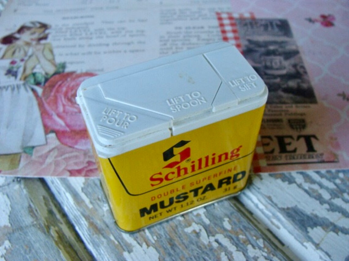 Vintage Farmhouse Mustard Tin - Etsy