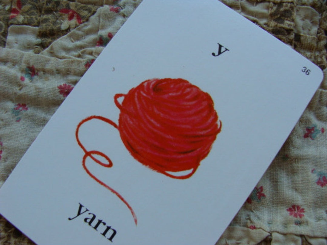 Vintage Antique Yarn Double Sided Flash Card Amazing Condition 62 Years ...