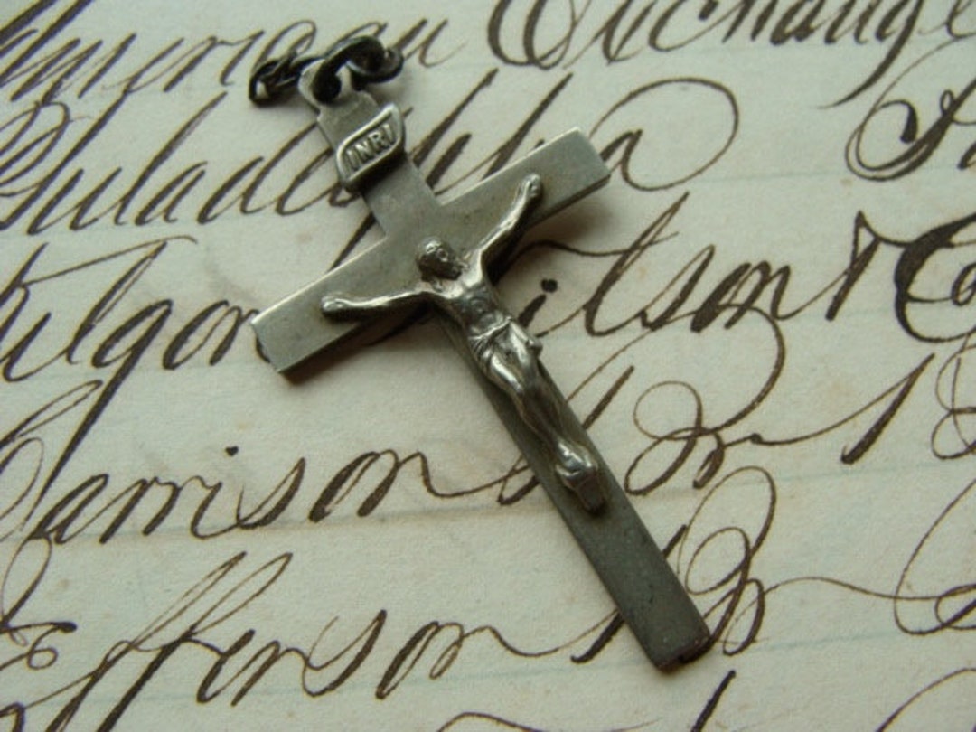 Antique Pretty Silver Cross Crucifix - Etsy