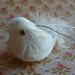 Vintage White Decor Beautiful Frilly White Feathered Bird for Christmas ...