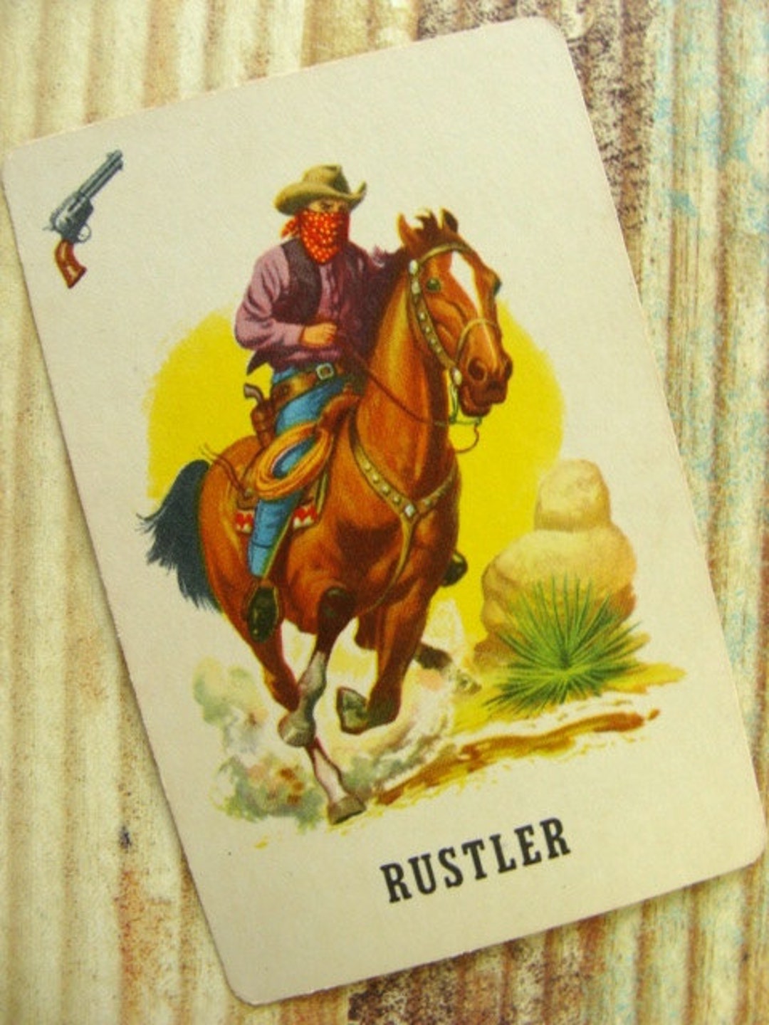 Rare Vintage Cowboy Horse Flash Card Great for Farmhouse Decor - Etsy