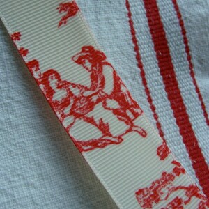Red Toile French Ribbon - Etsy