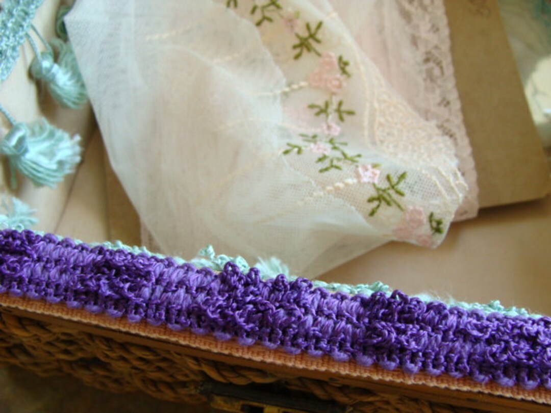 Antique Victorian Pretty Purple French Bouillon Trim Wonderful for ...