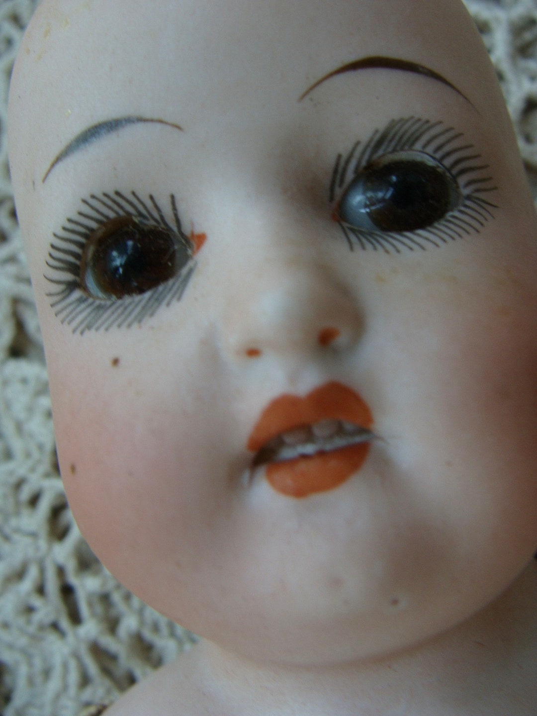 Stunning Antique German Sawdust Doll Glass Eyes Jointed Kid Leather ...