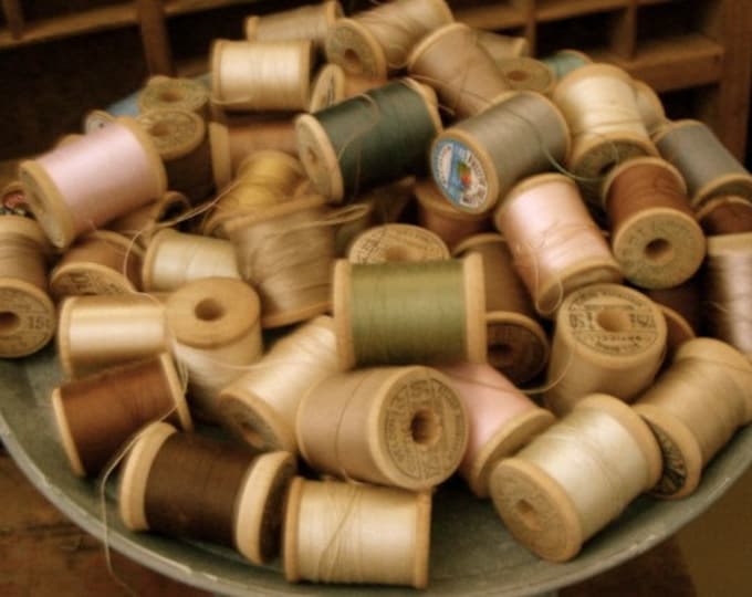 Vintage Wooden Thread Spools Victorian - Etsy