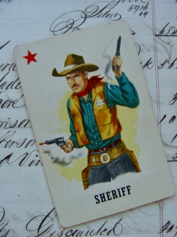 Rare Vintage Cowboy Flash Card | Etsy
