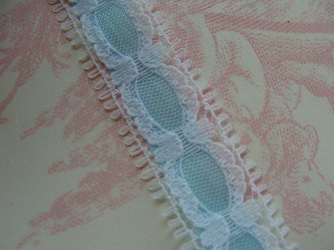 Vintage Fancy Blue Ribbon Lace Yardage - Etsy