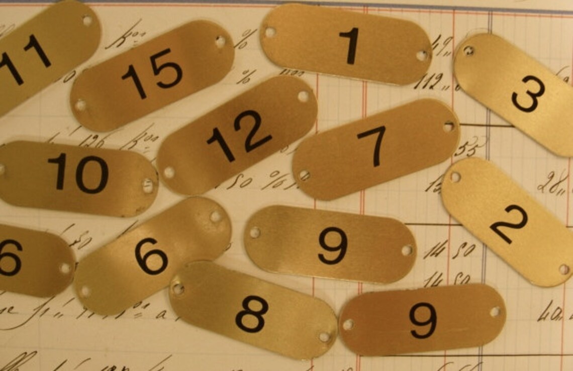 6 Vintage Locker Plates Numbered Steampunk Metal Tags Lot - Etsy