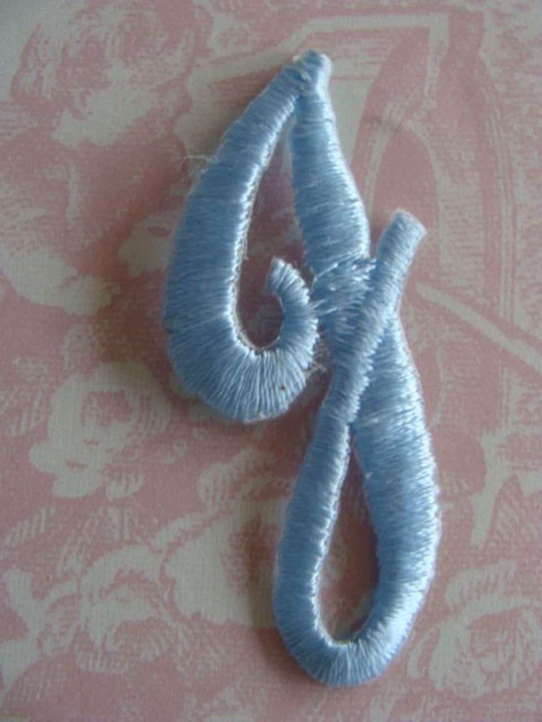 Vintage Victorian Embroidered Monogram Calligraphy Script Letter J I ...