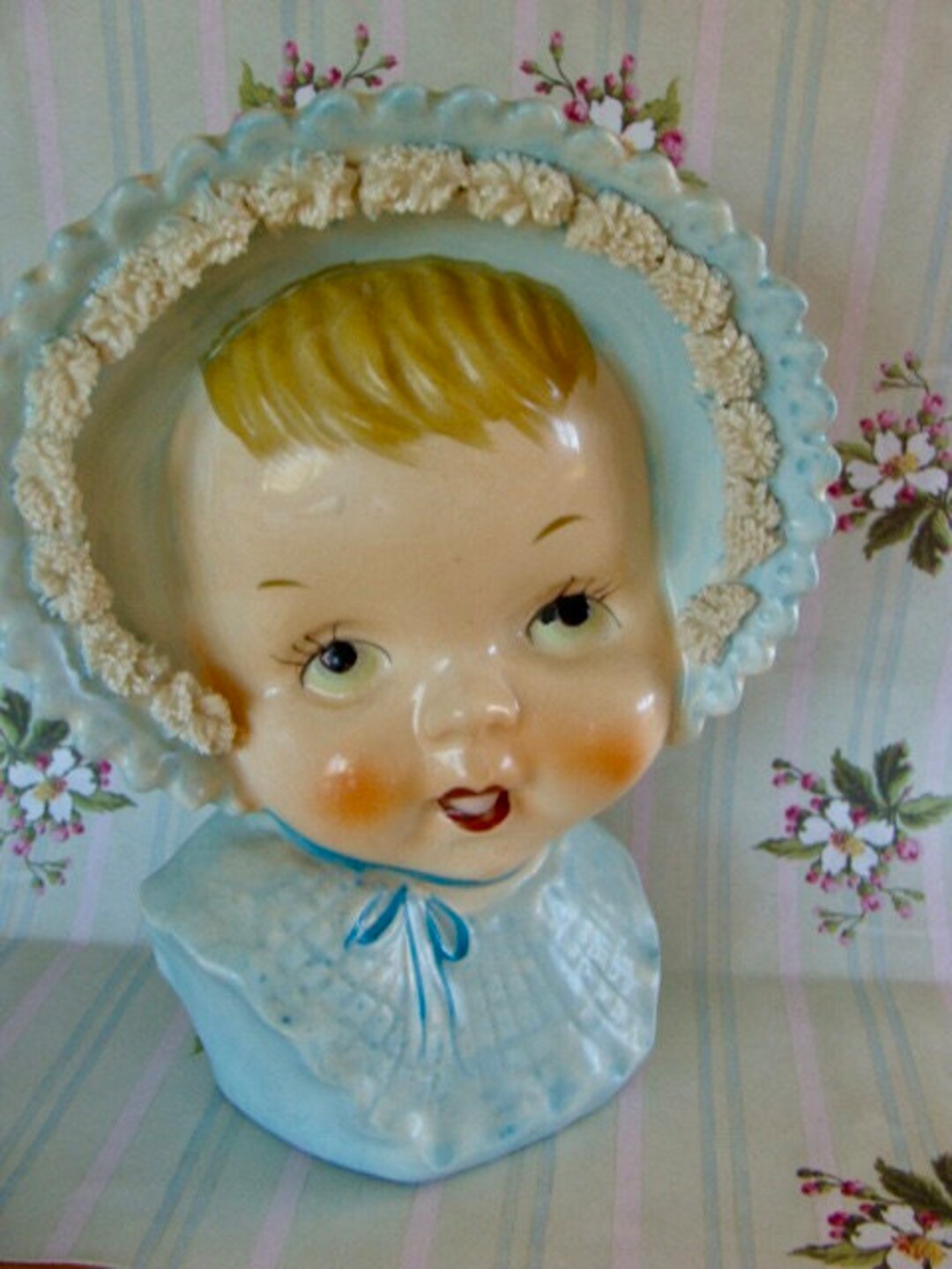 Wow Vintage Kitsch Antique Hand Painted Head Vase Planter - Etsy