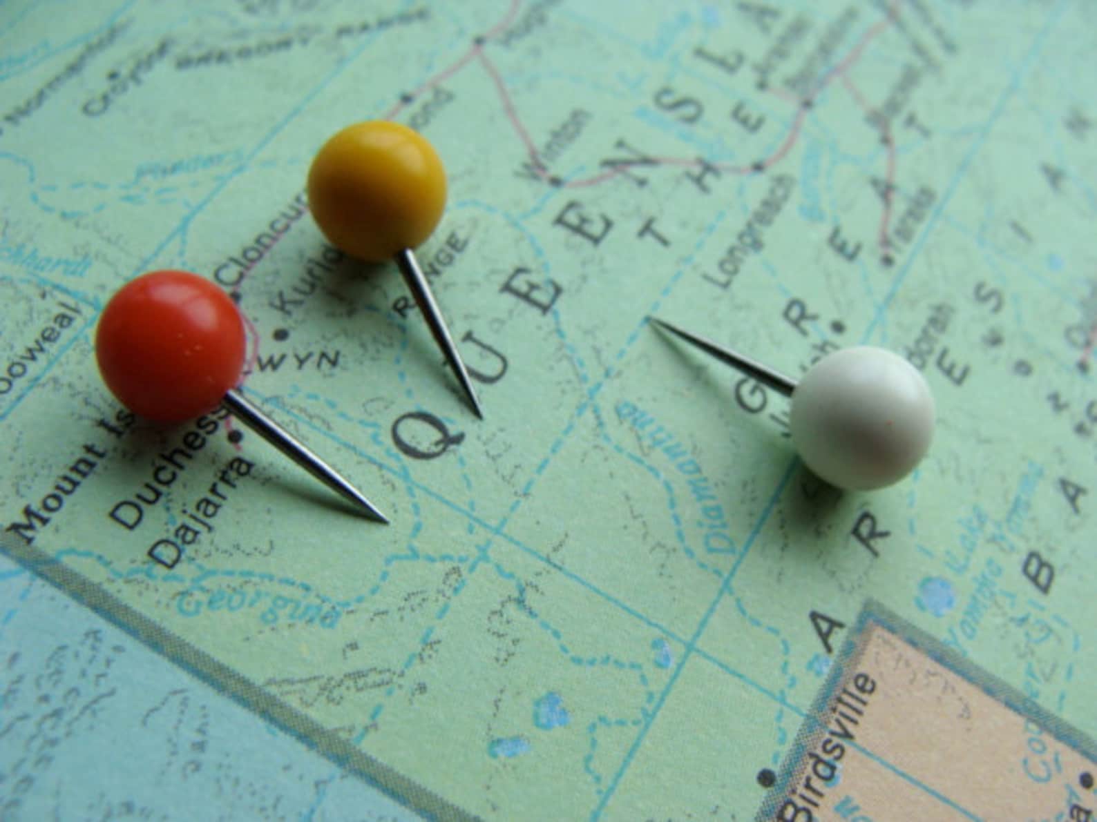Vintage Map Pins Tacks Mid Century Modern the Places I Have - Etsy