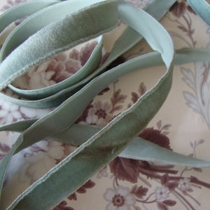 Gorgeous Blue Green Thick Velvet Ribbon - Etsy