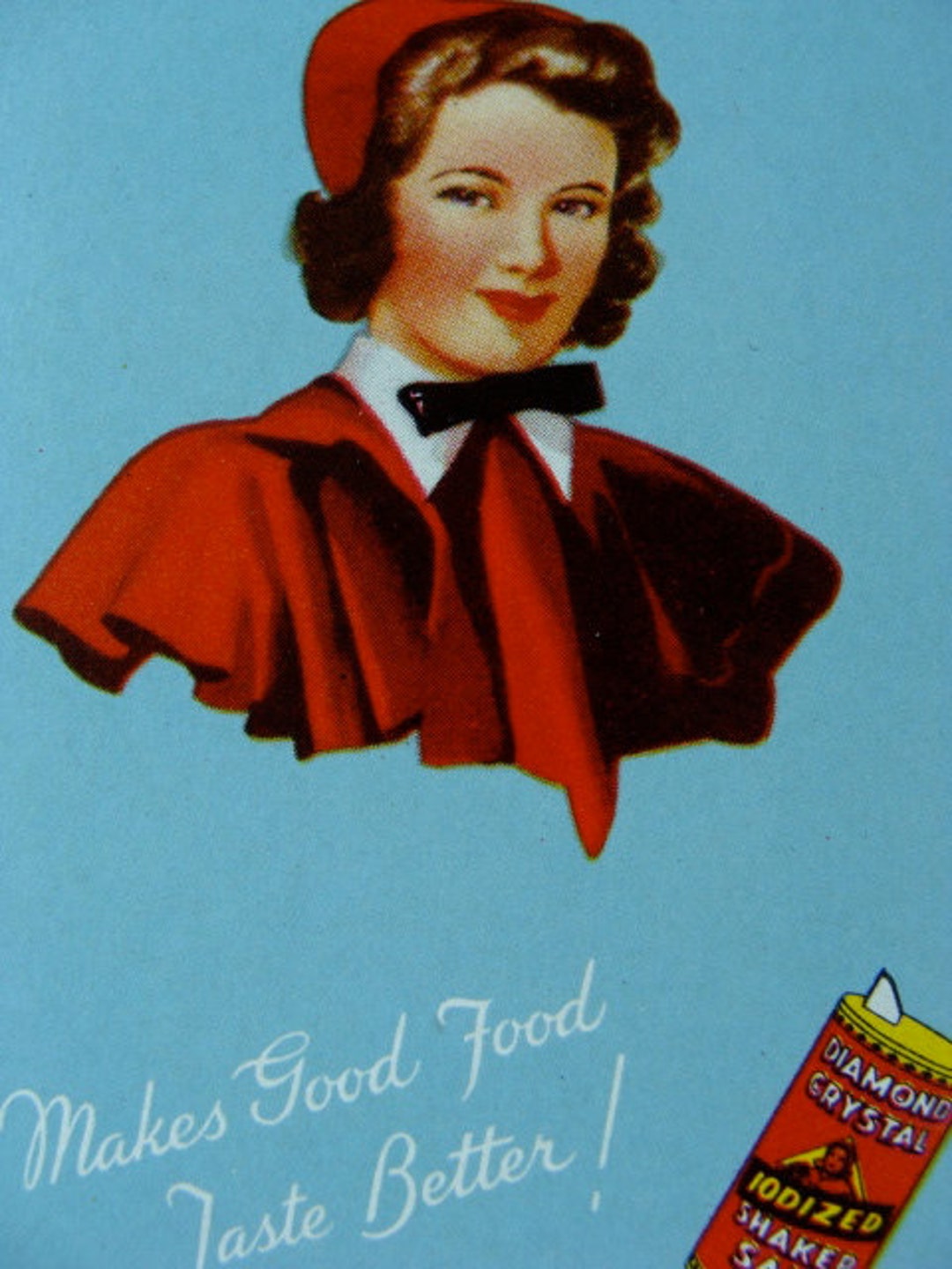 Stunning Antique Diamond Crystal Iodized Salt Advertisement Playing ...