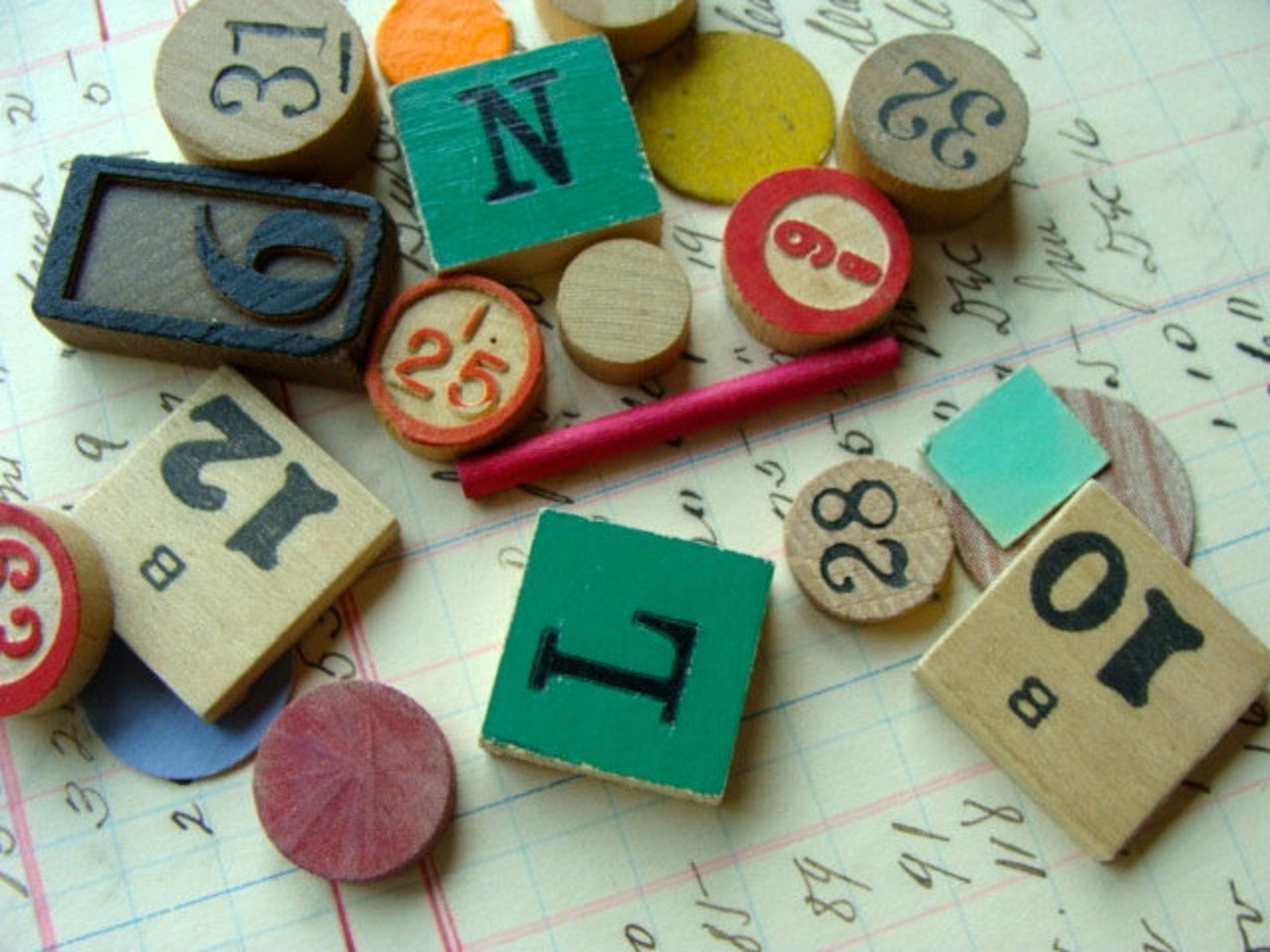 Antique Vintage and New Wooden Game Markers 16PCS | Etsy