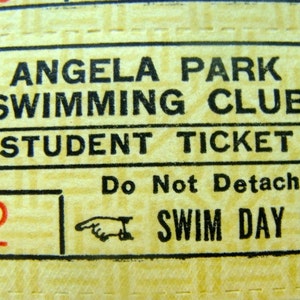 Vintage Swimming Beach Finger Pointing Tickets - Etsy