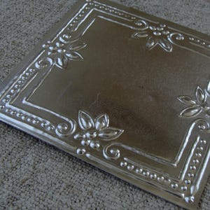 Stunning Vintage Embossed Stamped Metal Tile Panel Great for Altered ...