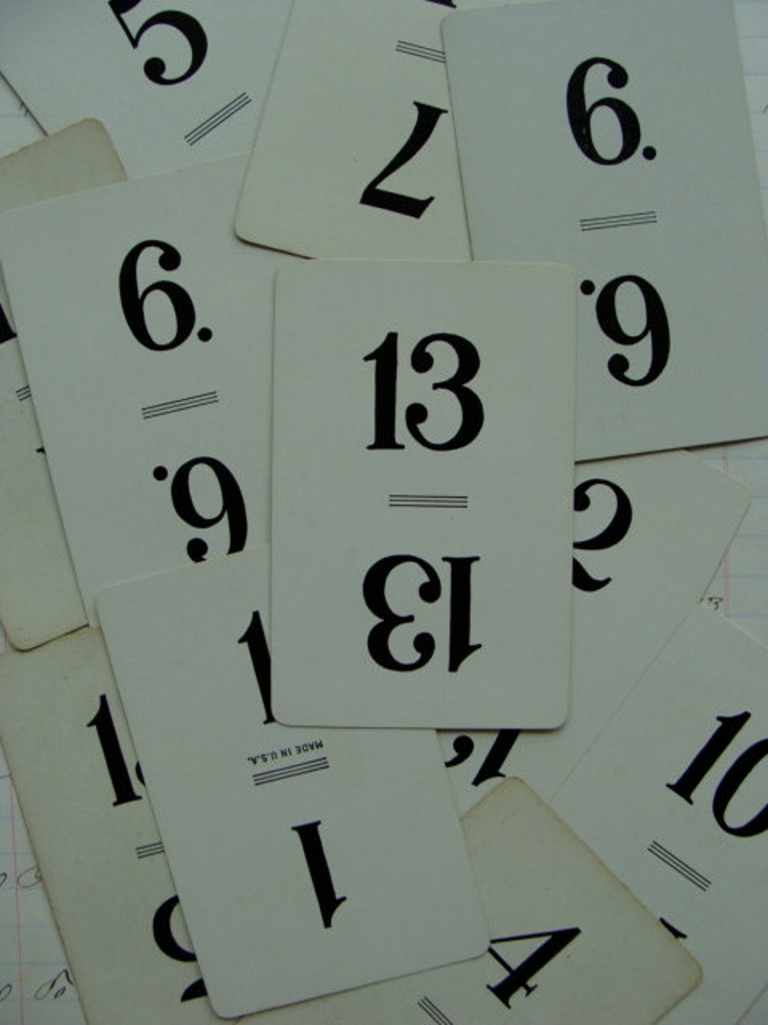 Dozen Antique Numbers Playing Cards - Etsy