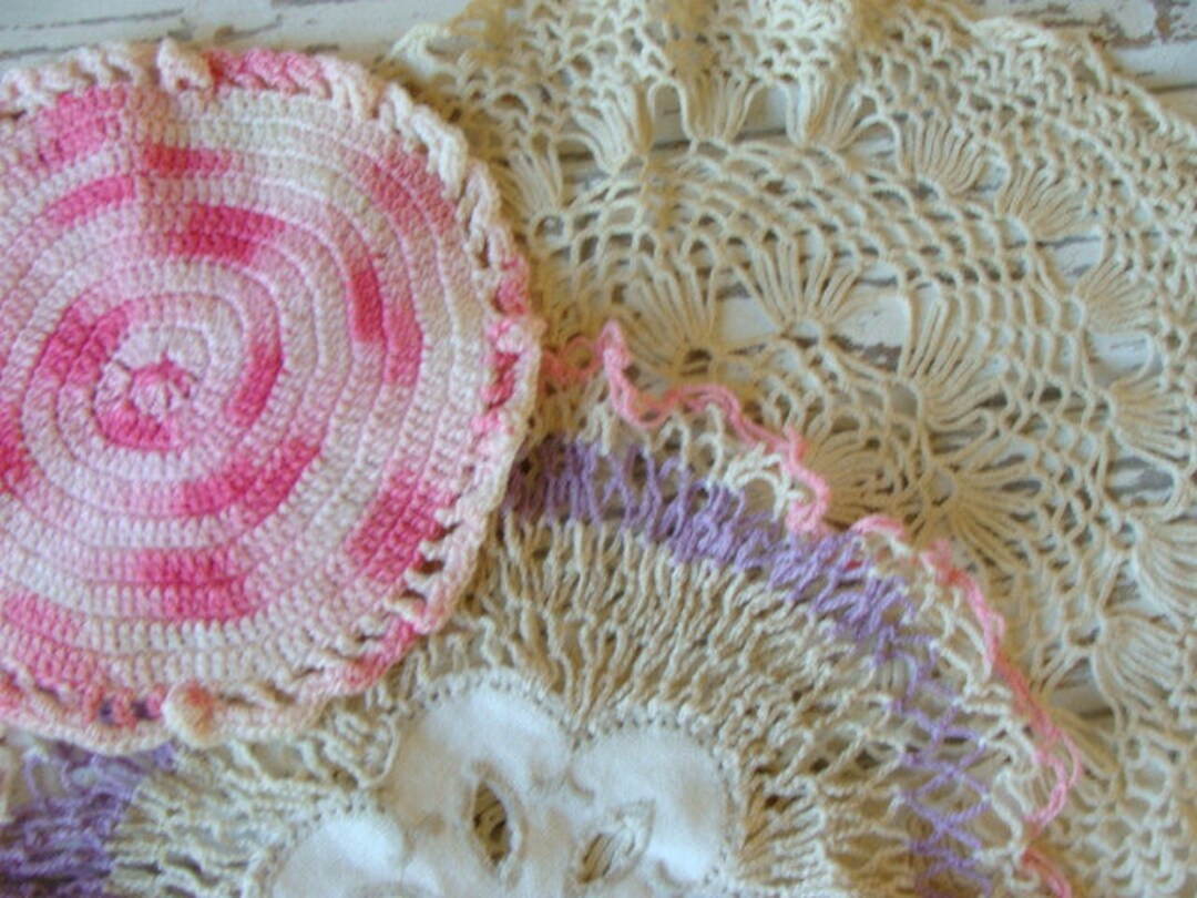 Vintage Pretty Needlework Doilies Table Decor Mixed Bundle N010 - Etsy