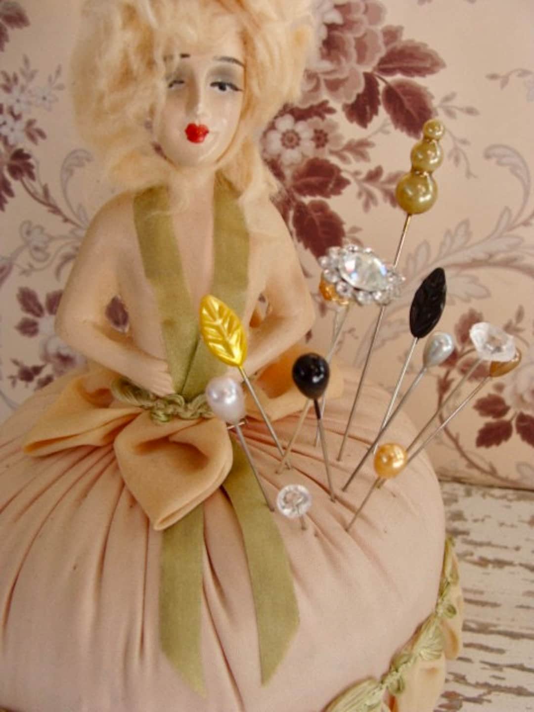 One Dozen Art Deco Stick Pins Hair Pins Sewing Quilters Straight Pins ...